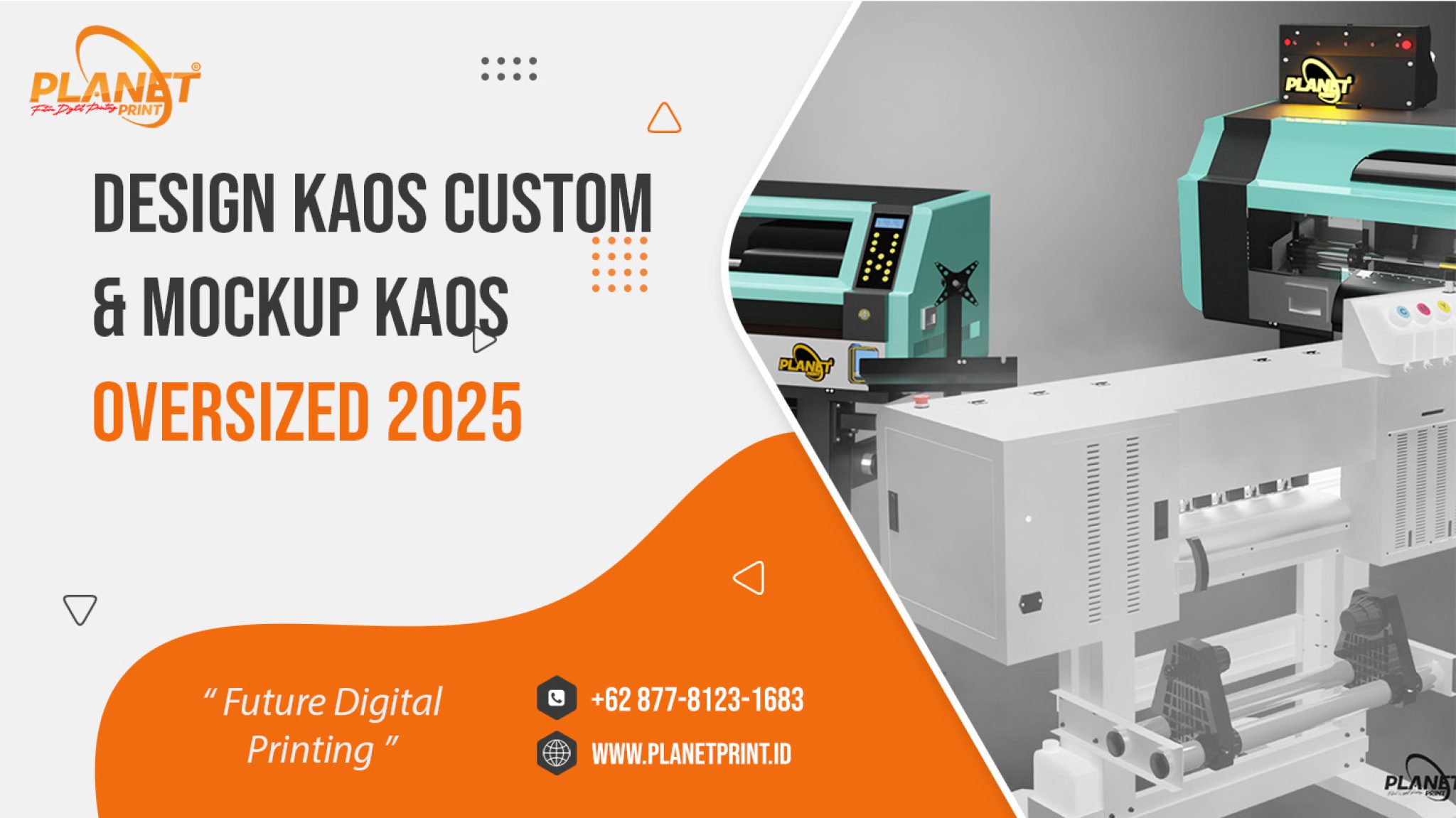 Design Kaos Custom & Mockup Kaos Oversized 2025 - Planet Print
